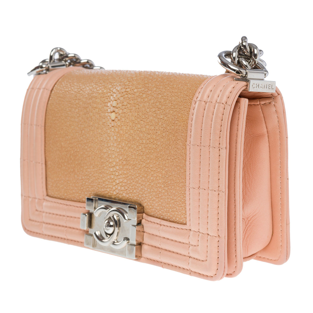 sac bandoulière mini boy en galuchat rose- 101200